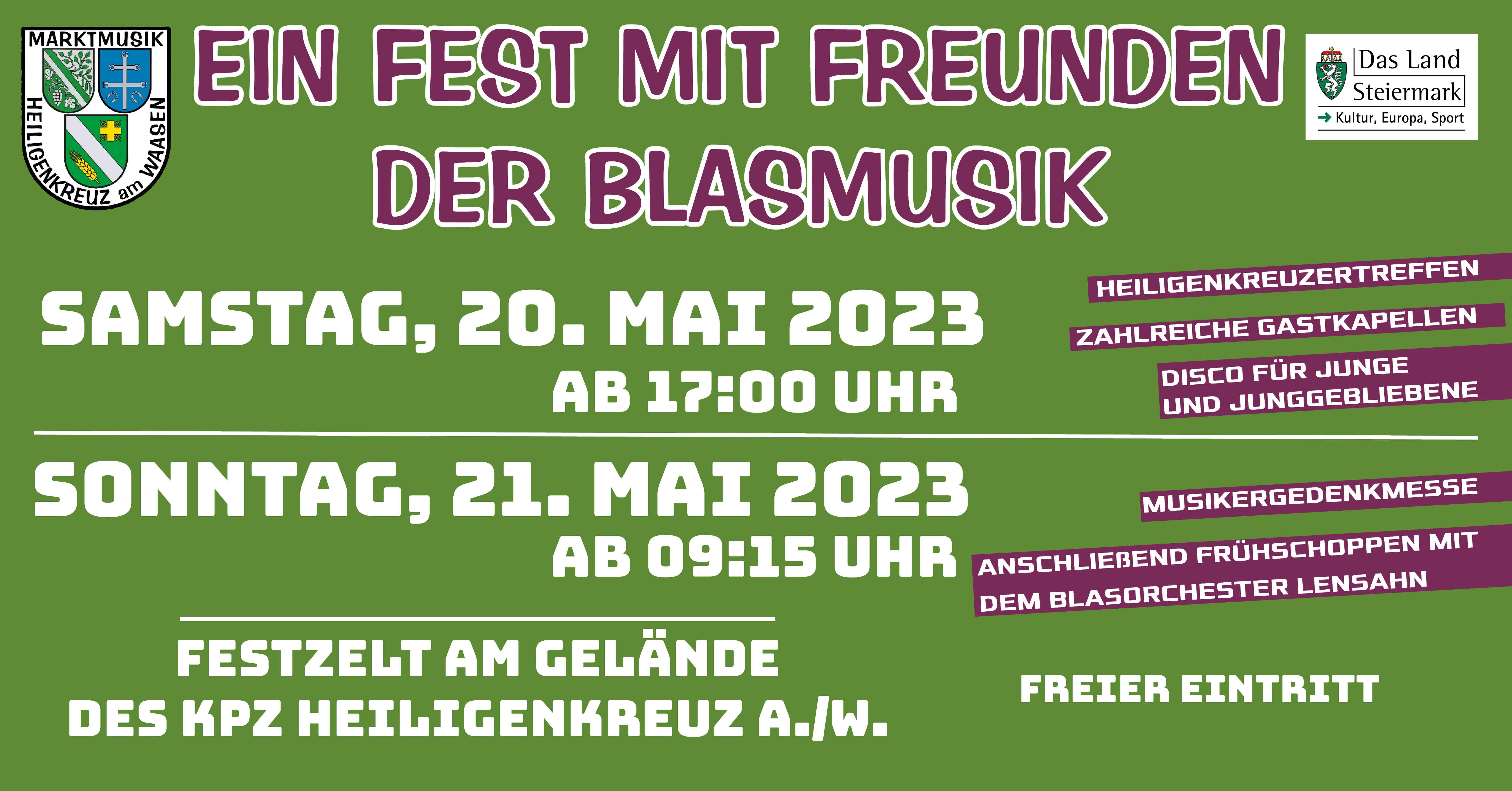 Ein Fest mit Freunden der Blasmusik – Marktmusik Heiligenkreuz am Waasen Ein Fest mit Freunden der Blasmusik – Marktmusik Heiligenkreuz am Waasen